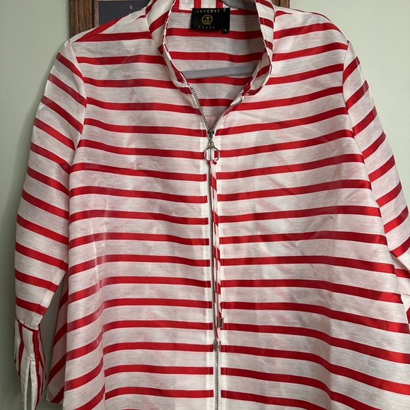 Vecceli Italy | Jackets & Coats | Vecceli Italy Red And White Striped ...